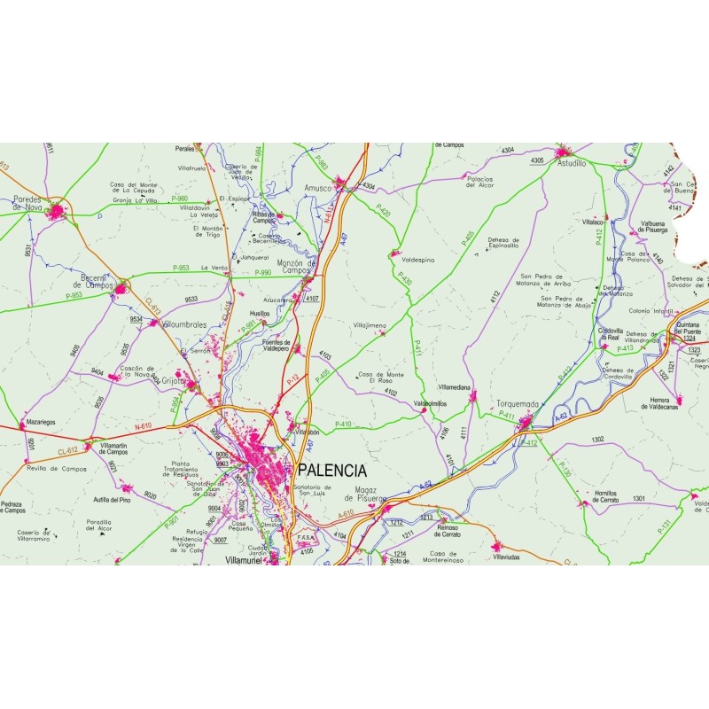 mapa carreteras de palencia